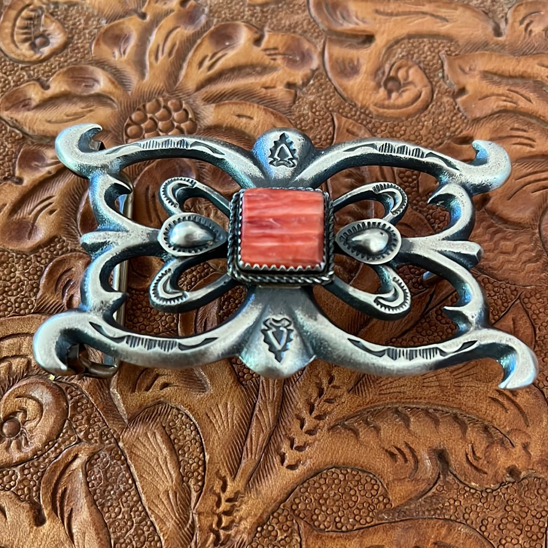Sand Cast Buckle with Spiny Oyster – TheTurquoiseShop